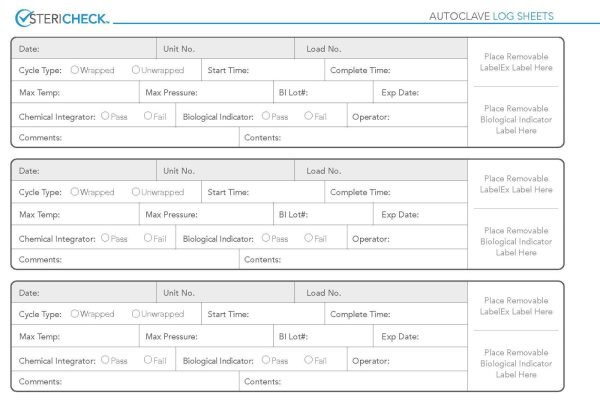 SteriCheck Autoclave Records / Spore Testing Logbook - AdvanTech ...