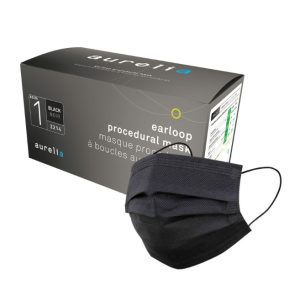 Aurelia Procedure Mask BLACK 3 Ply ASTM Level 1, Box/50 - AdvanTech ...